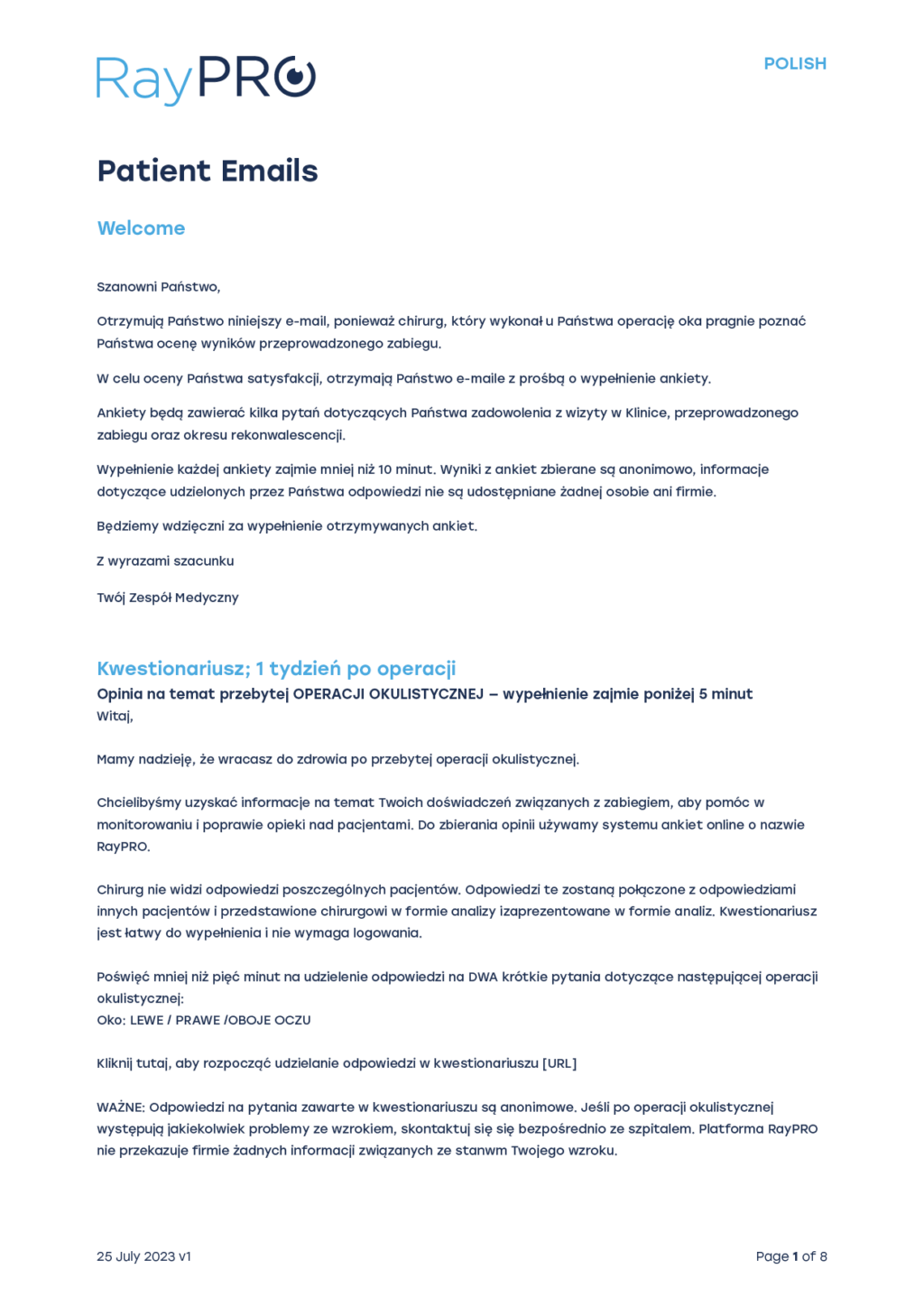 RayPRO Support - Polish - Rayner : Global