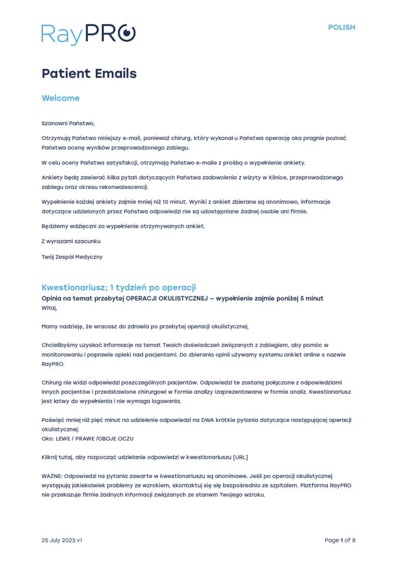 RayPRO Support - Polish - Rayner : Global